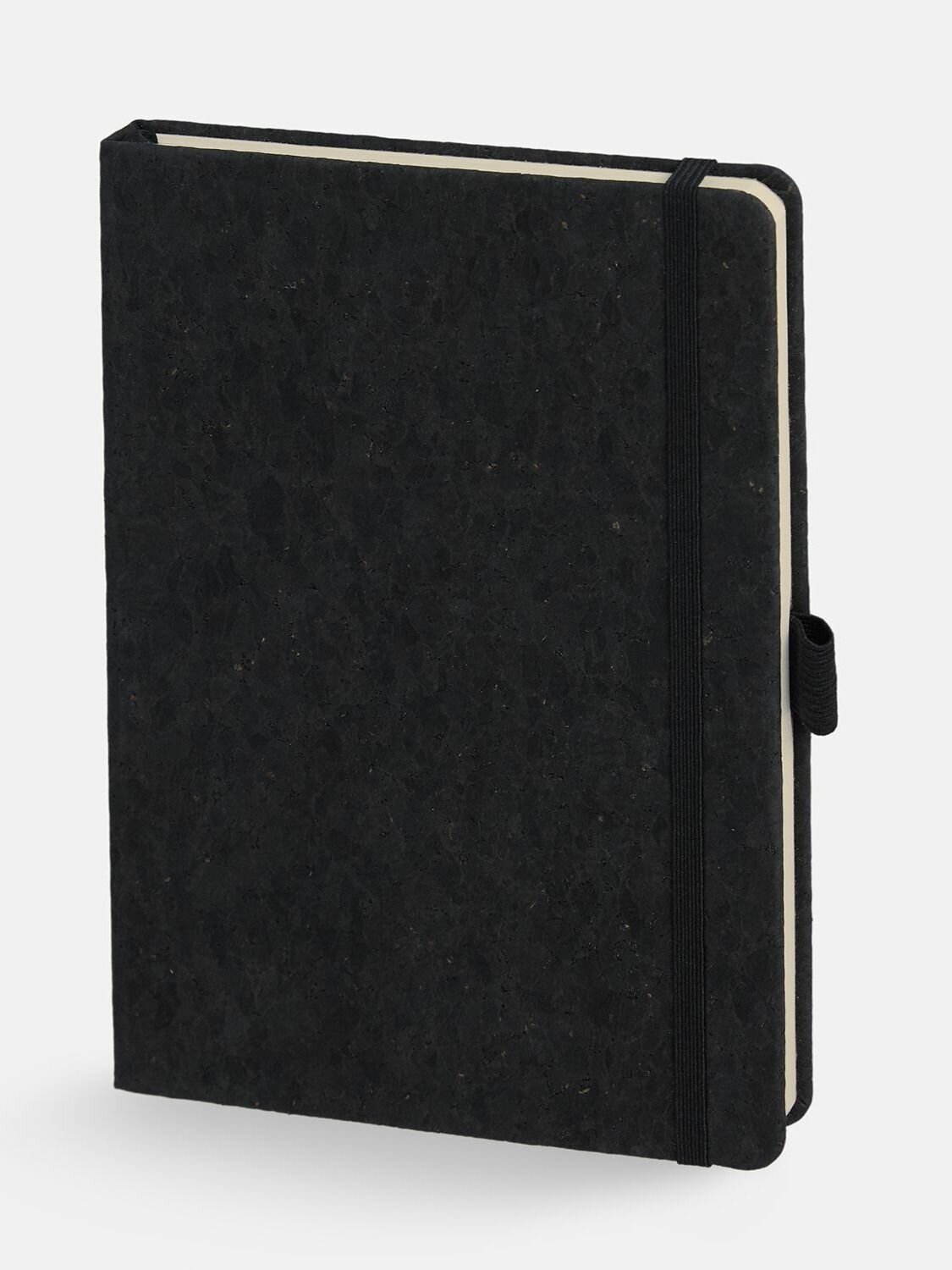 Блокнот для записей А5 на резинке в линейку с петлей для ручки, пробковая обложка, Cork County, черный