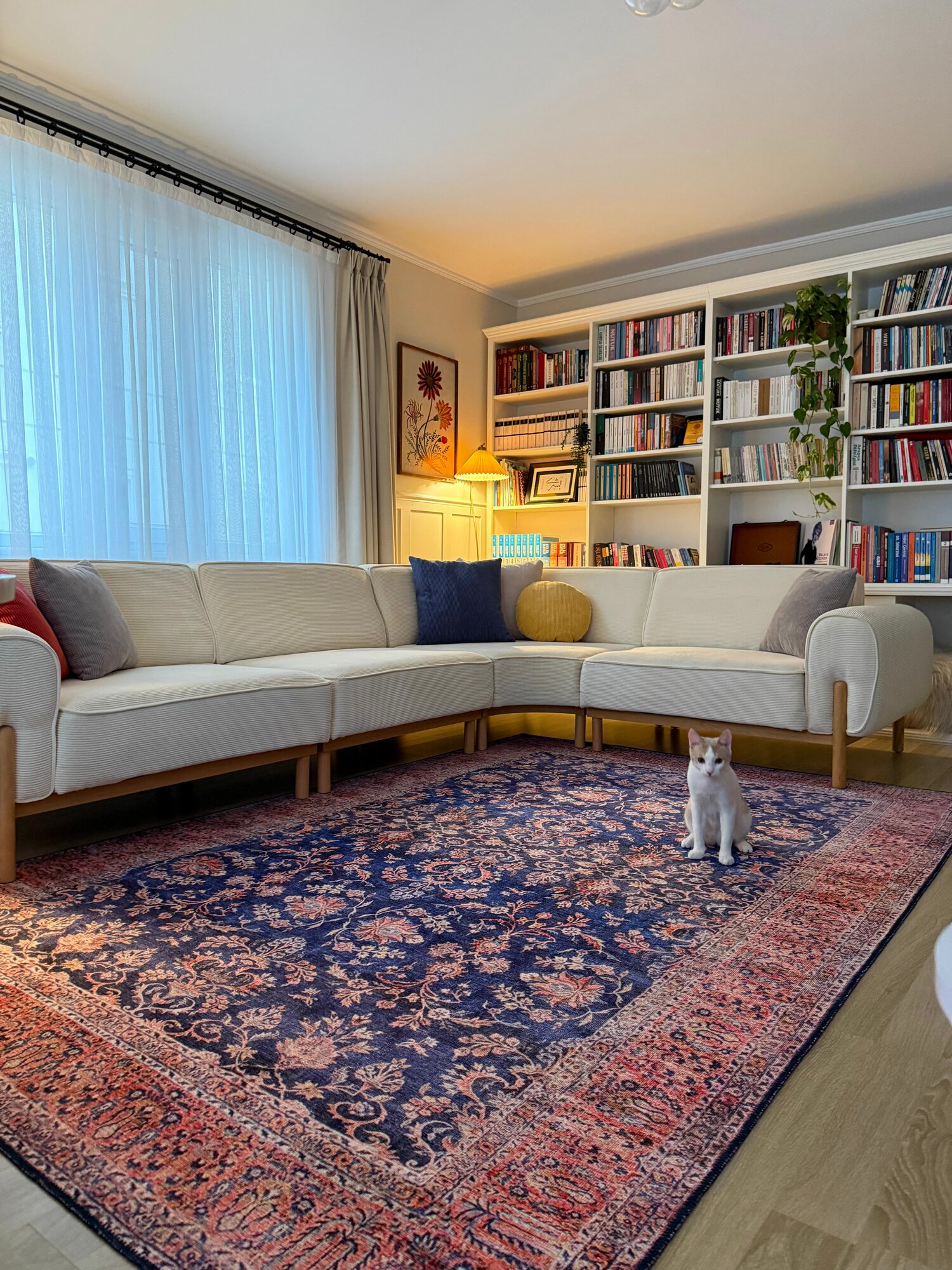 Ковер Cool Hali Private 50-041-LCVRT винтажный 75х150 см Бархатный океан (темно-синий, терракотовый, бежевый), с этническим узором