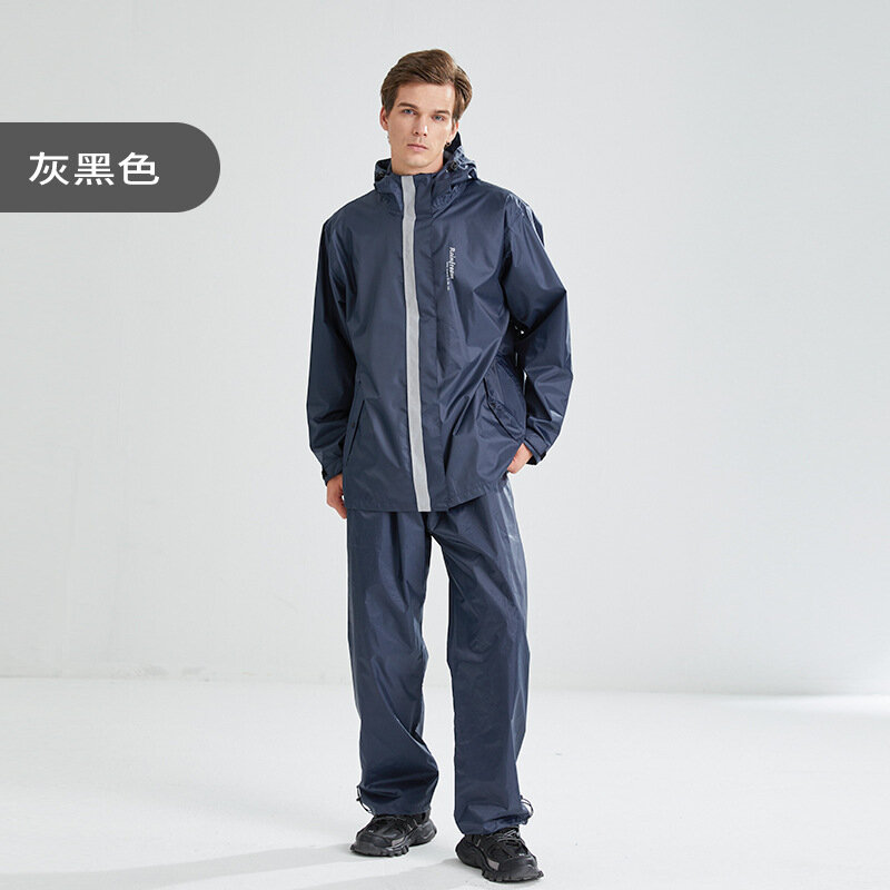 Дождевик Qin Feiman, для верховой езды, двухслойный, серо-черный, размер XXXXL