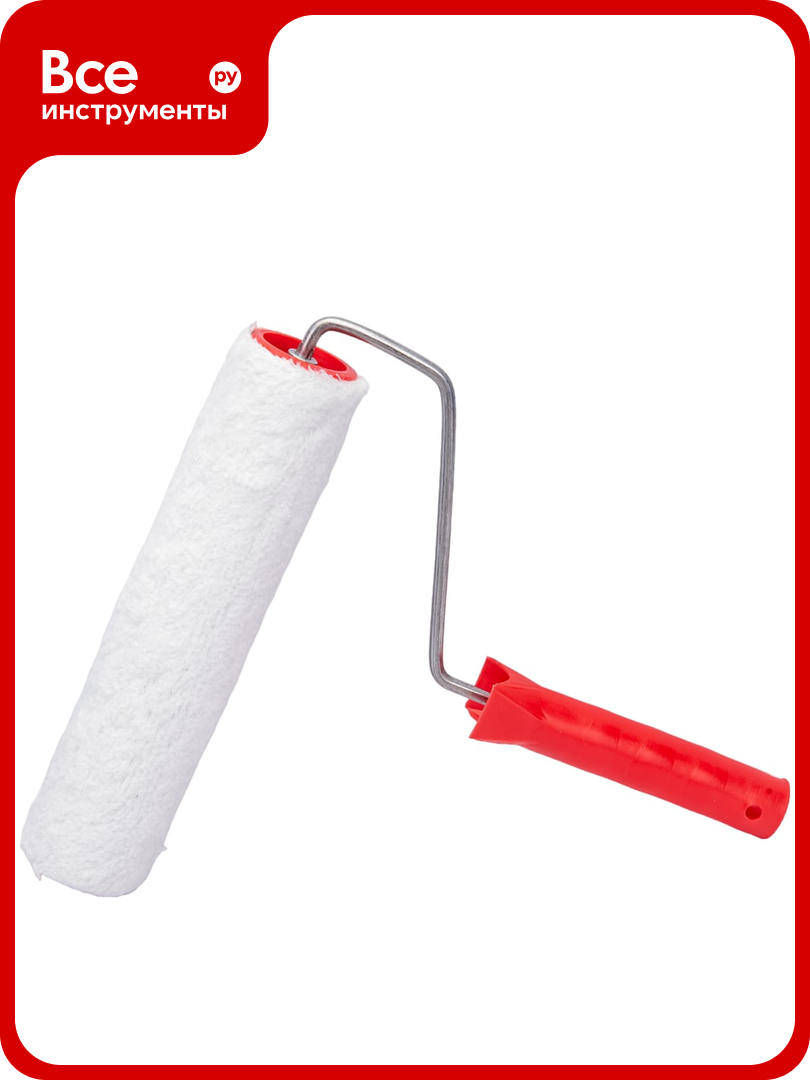 Меховой валик Петрович из искусственного меха 240мм П088-240 П, с пластиковой ручкой, малярный валик средней длины