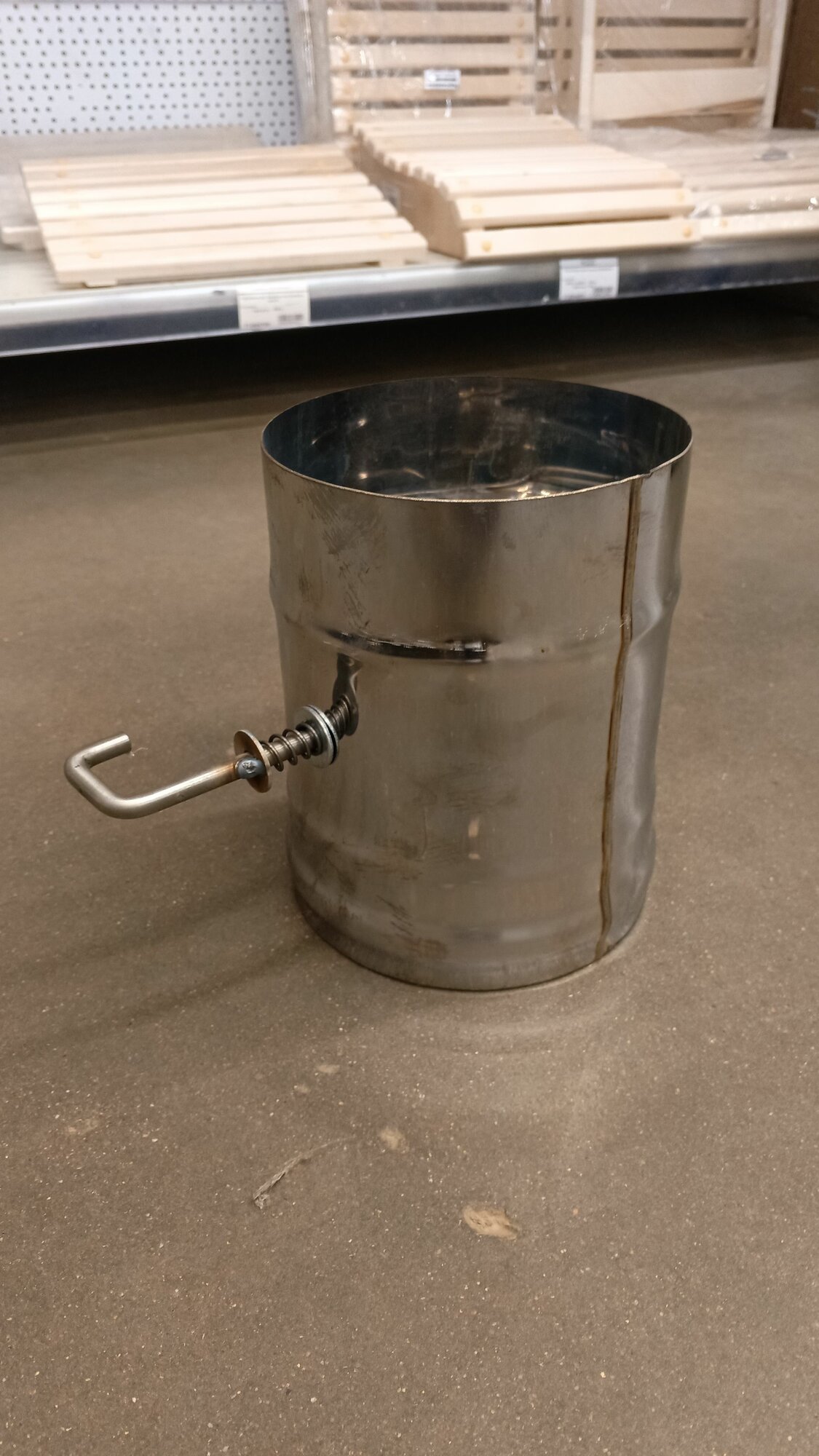 Шибер нерж. поворотный (AISI 430/0,8мм) д.150