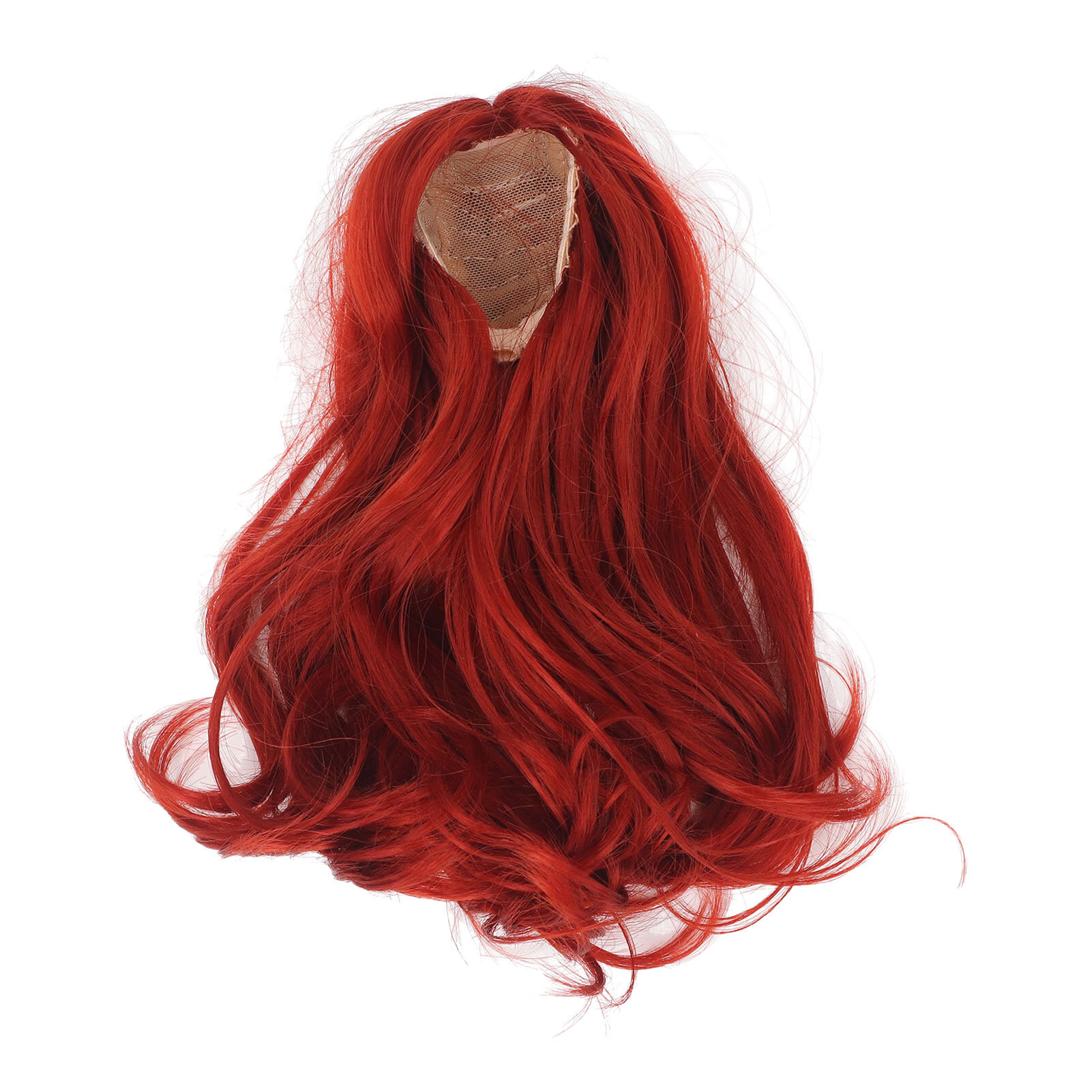 Парик для куклы 1/6 с шарнирным механизмом, длинные вьющиеся красные мягкие шелковые волосы, легко укладывать, приятный на ощупь, для кукольных аксессуаров