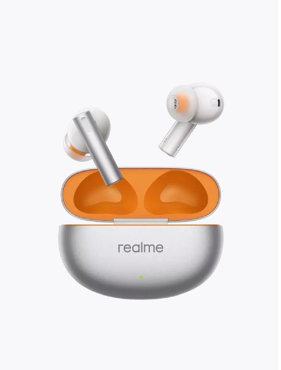 Наушники Realme Buds Air6, беспроводные, с шумоподавлением, оранжевые и белые