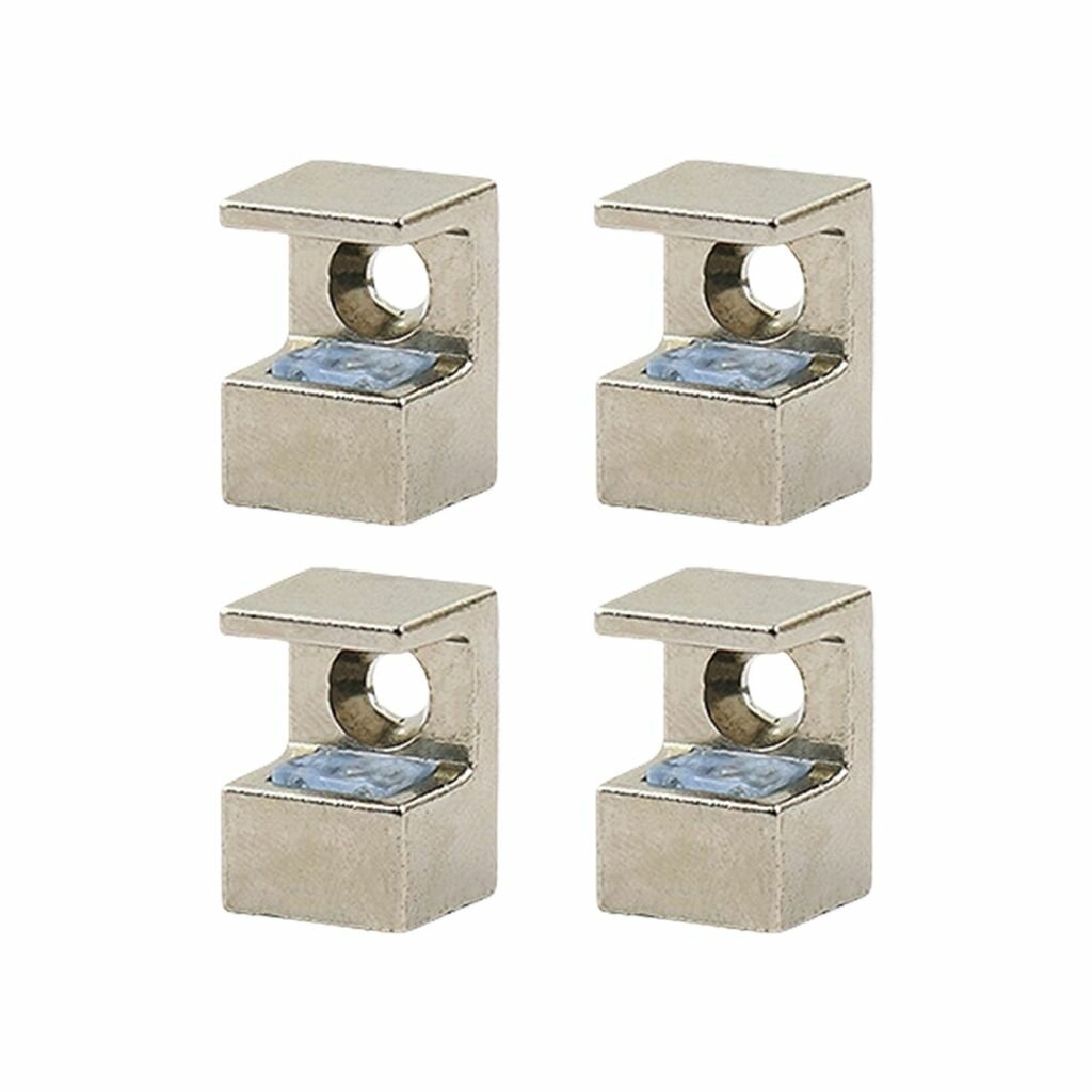 Упаковка из 4-х зажимов для ламината утолщенного стекла-087 никелевого цвета