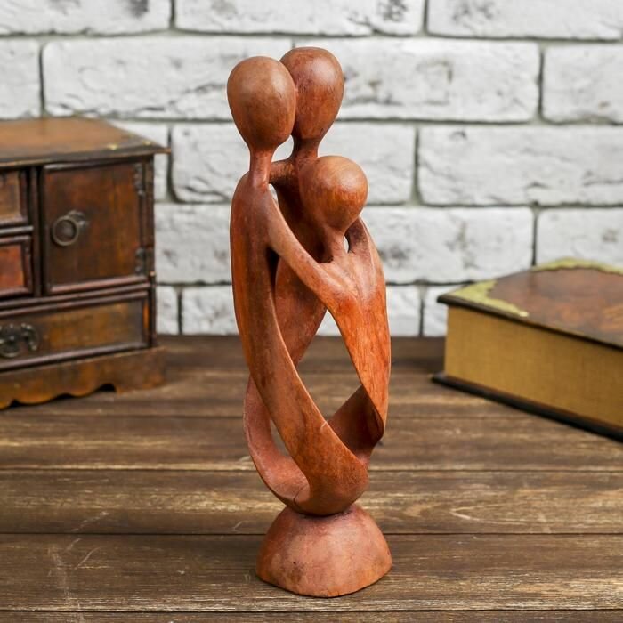 Сувенирная фигурка Sima-land "Семья", 30х8х8 см, дерево, коричневая