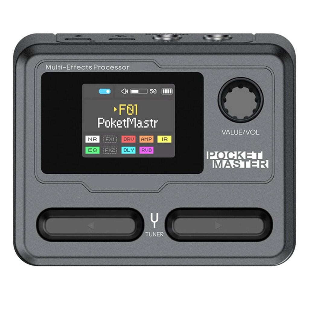 Электрогитара с комплексным эффектом серого цвета