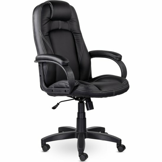 Кресло руководителя Utfc СН-400 Аризона В пластик-люкс 727 Cр Sp-0401/S-0401 (перф. черный/черный)