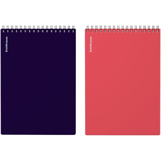 Блокнот А5 Erich Krause 148х210 мм, 80 л, спираль, пластик, клетка, "Reef", 63650