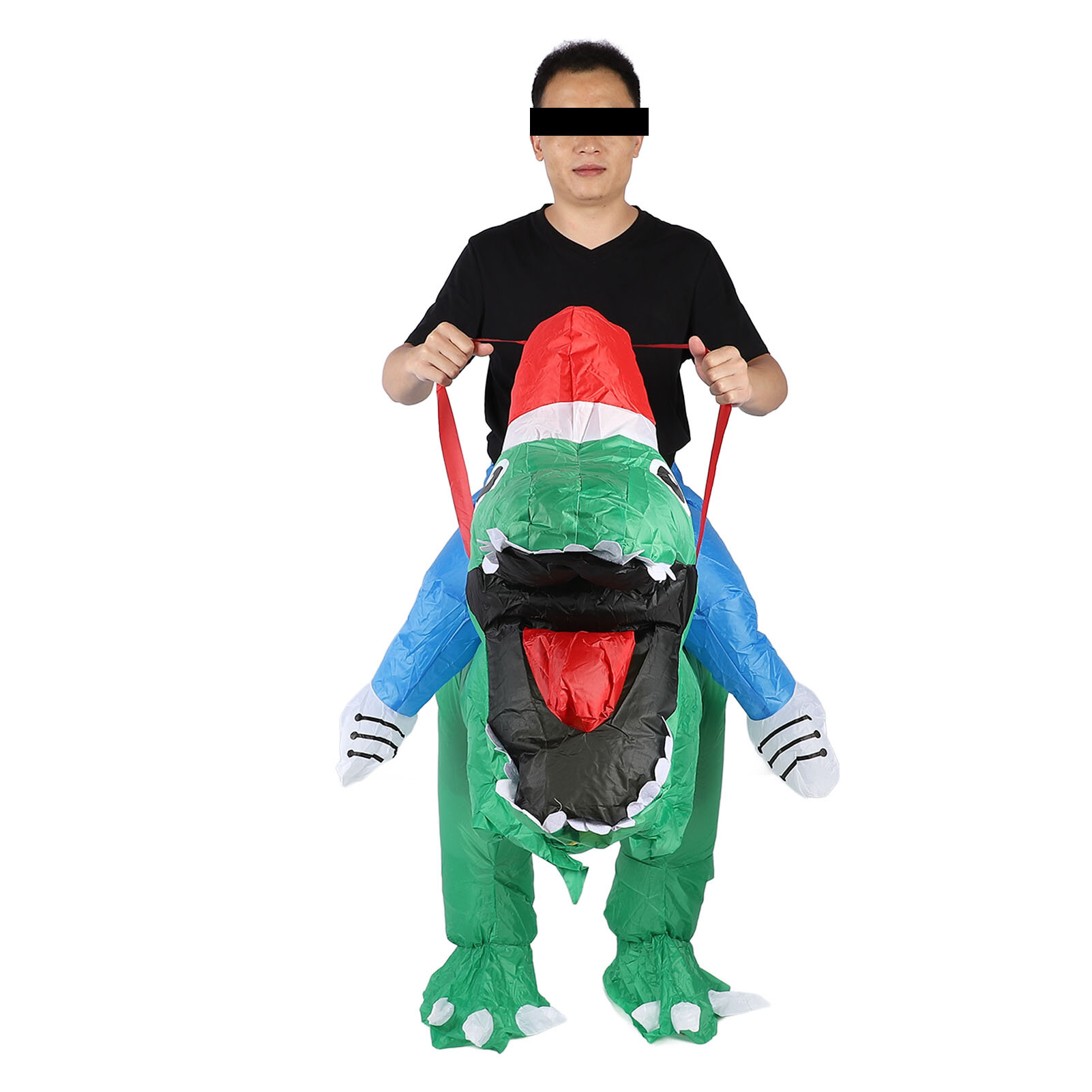 Рождественский костюм динозавра для верховой езды Рождественский костюм для косплея Забавный рождественский надувной костюм динозавра для верховой езды для взрослых