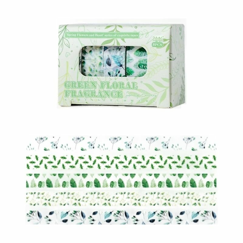 Декоративная клейкая лента с цветочным узором для блокнота, журнала, фотоальбома, - 8