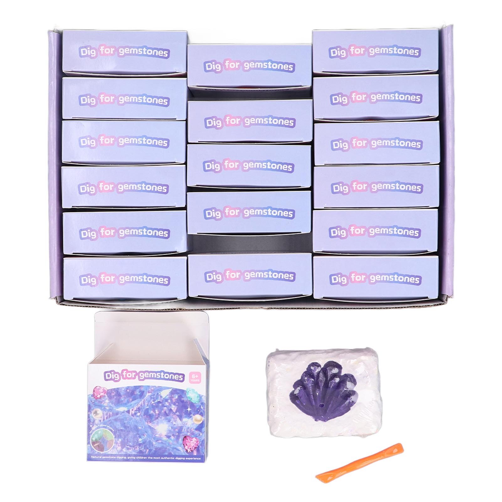Набор для раскопок камней из 18 предметов с долотами, коллекция научных игрушек, обучающий набор для раскопок камней, тип 1, для детей старше 6 лет