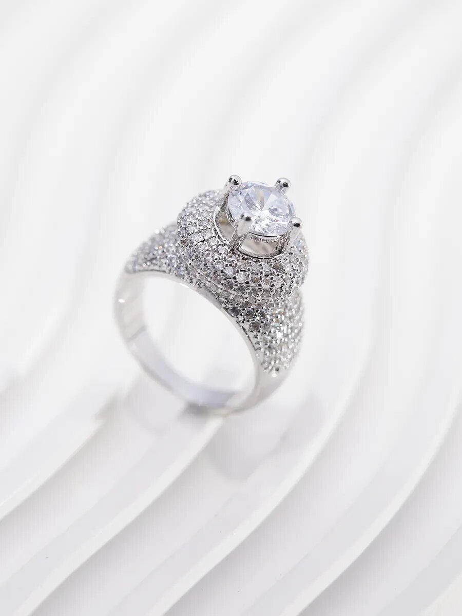 Кольцо, фианит, циркон, кристалл