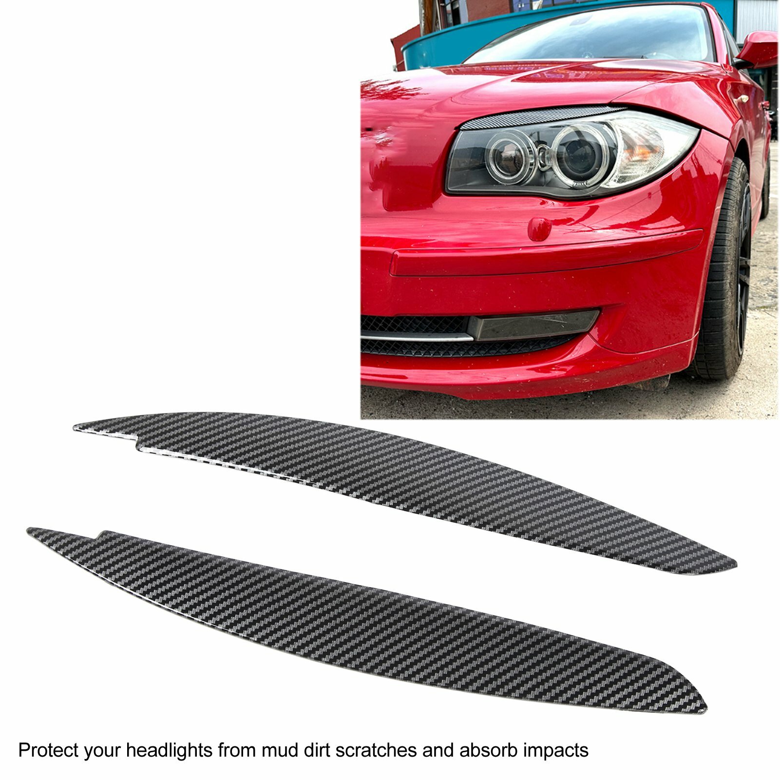 2 шт. фара бровь передняя левая правая фара веко отделка крышка для 1 серии E81 E82 E87 E88 2006 по 2013 карбоновый стиль