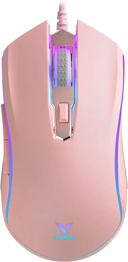 Мышь проводная Rapoo V25S [V25S-PINK] 6200 dpi, светодиодный, USB Type-A розовый