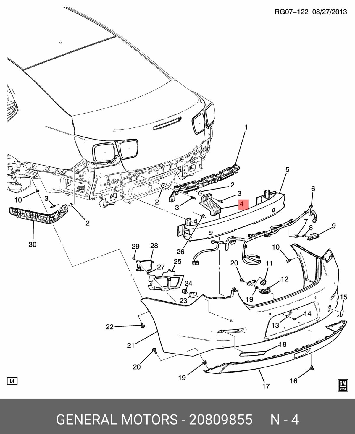 20809855 General Motors Кронштейн Пластиковый(Gm/Opel/Chevrolet 20809855)