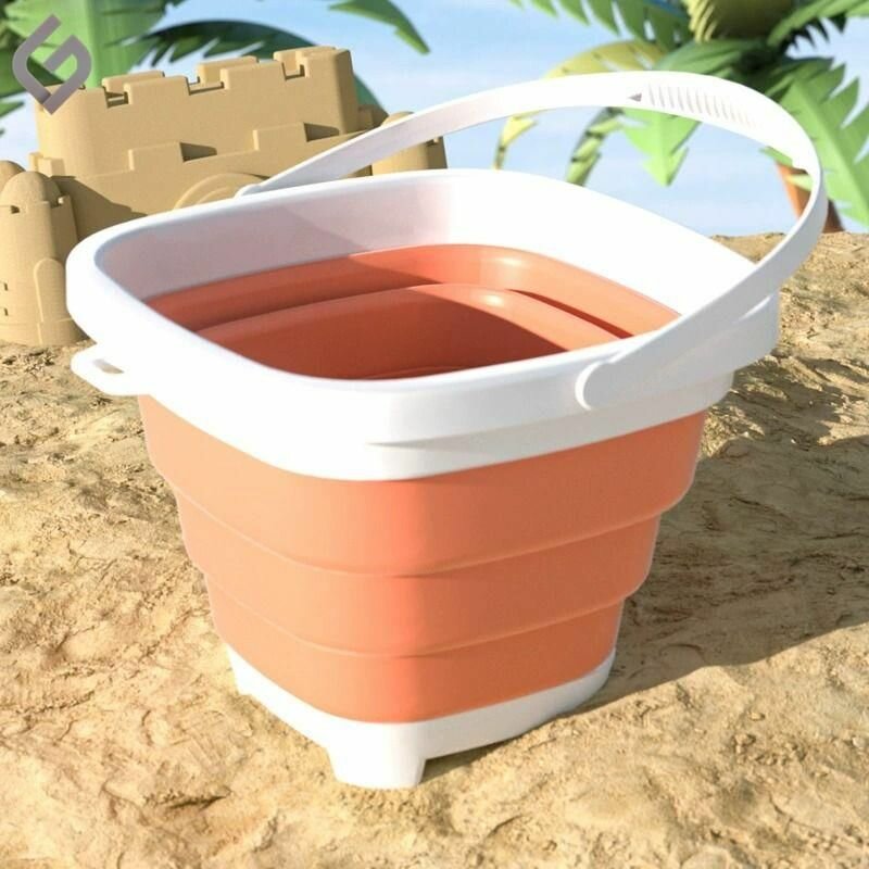 Набор для игры в песке / игрушки для песочницы / складное ведерко для песочницы с лопаткой(светло-желтый)(желтый)