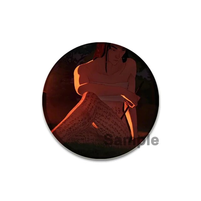 Значок самурая с голубыми глазами из аниме «Мой сосед», 32/44/58 мм