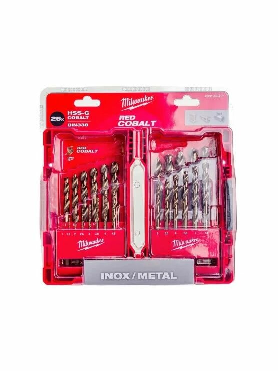 Набор сверл по металлу Milwaukee HSS-G Cobalt DIN338 Set (25шт) 4932493868