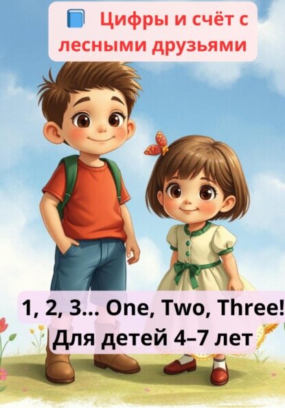 «Цифры и счёт с лесными друзьями» Раскраска для детей 4–7 лет, которые учат английский [Цифровая книга]