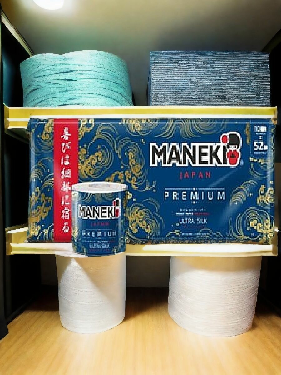 Бумага туалетная Maneki Kabi Ocean 3 слоя 10 рулонов (Япония)