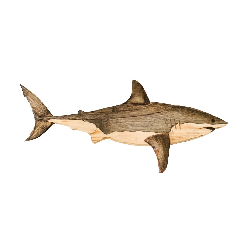 Ручная резьба деревянная фигурка кита для настенного декора в морском стиле