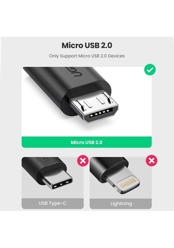 Кабель-коннектор Ugreen Micro USB для Android USB 2.0 OTG