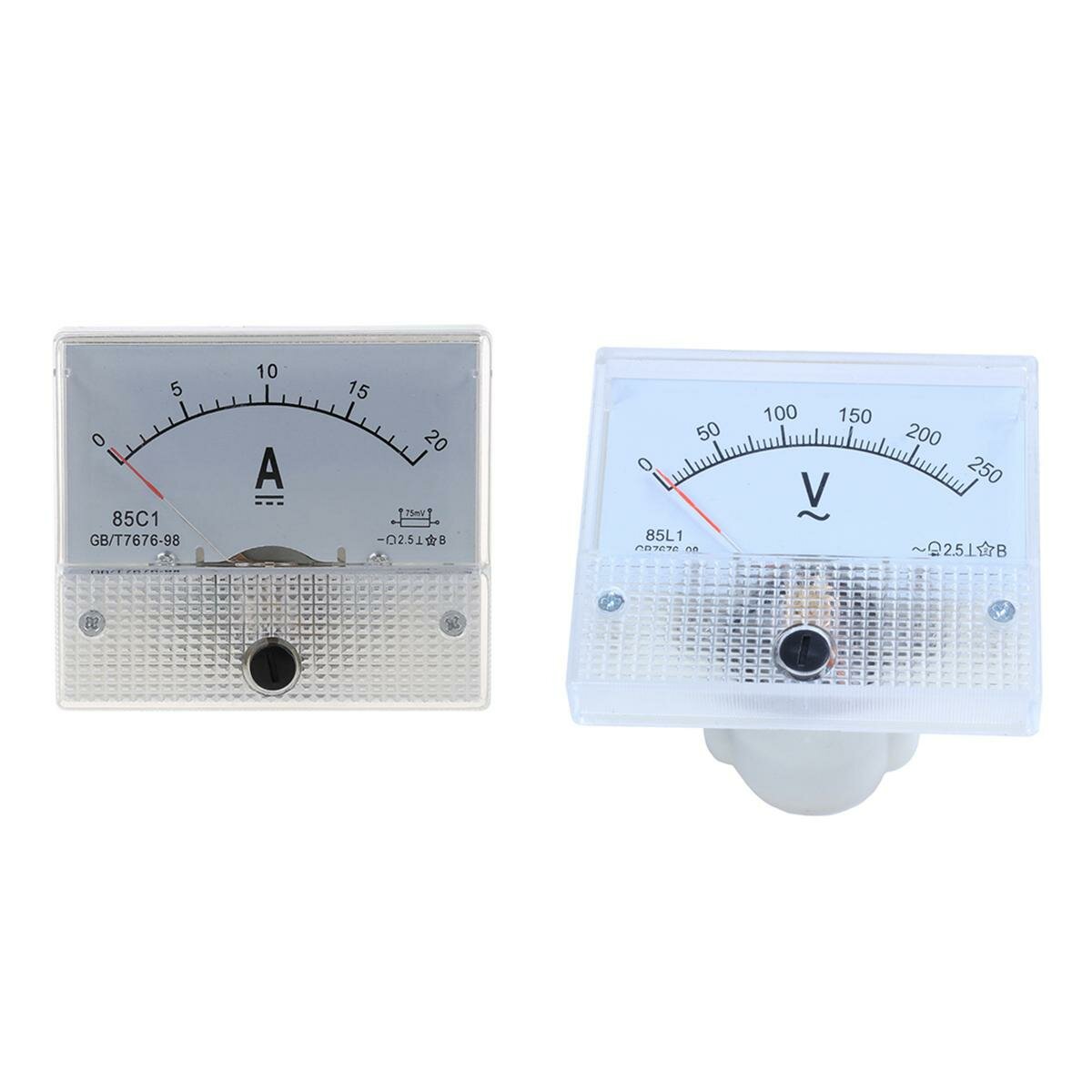 Амперметр 0-20A-1 * Аналоговый панельный вольтметр с установочными принадлежностями 1 * Амперметр постоянного тока 0-20A