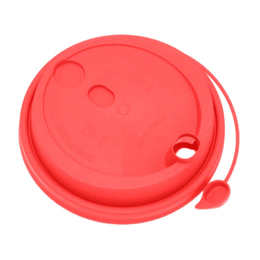 Крышка с колпачком на поводке FLIP-TOP Красная Матовая d80, 1000 шт.
