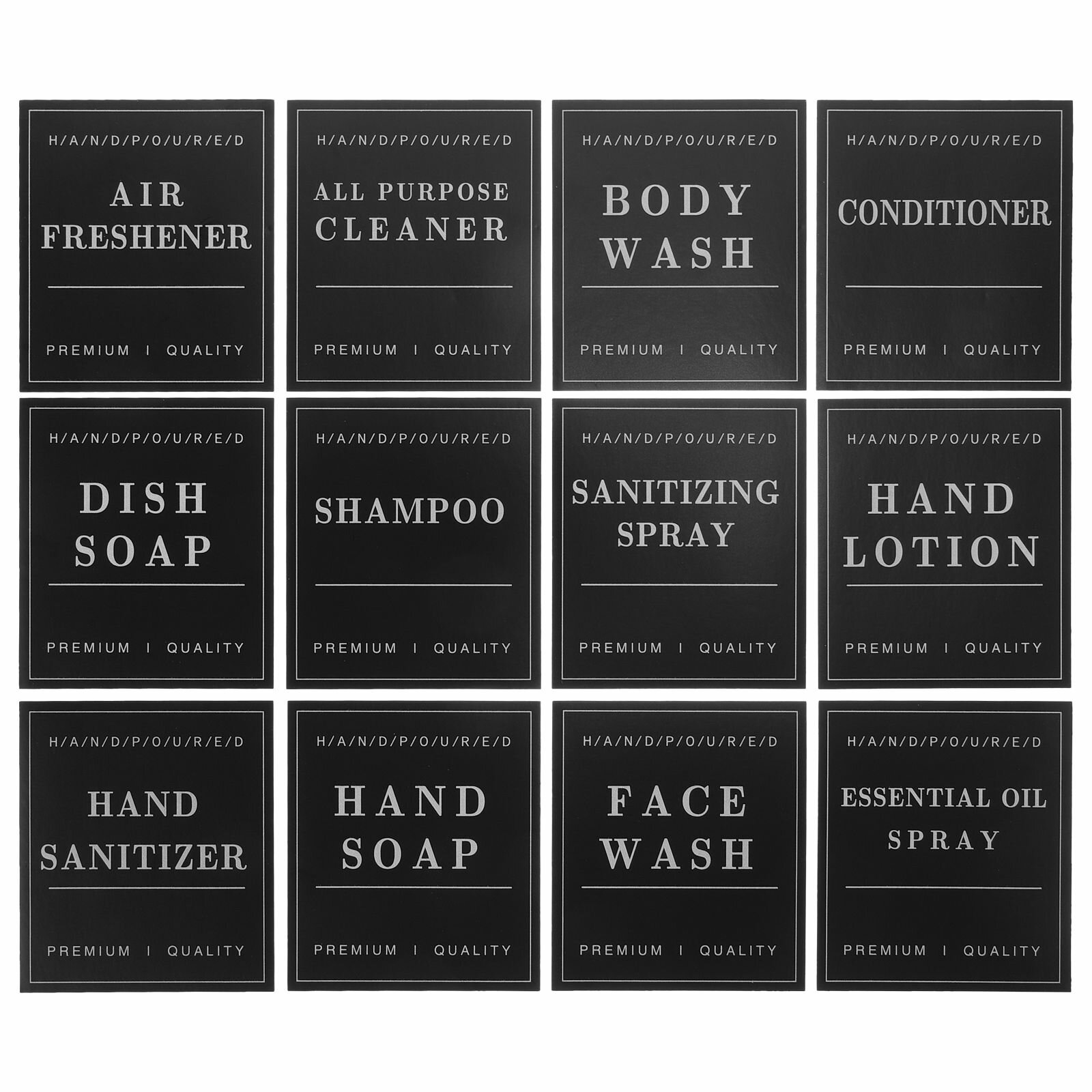 Организационные метки для ванной комнаты, долговечные наклейки PVC 12 штук размером 8.00x7.00x0.10 cm