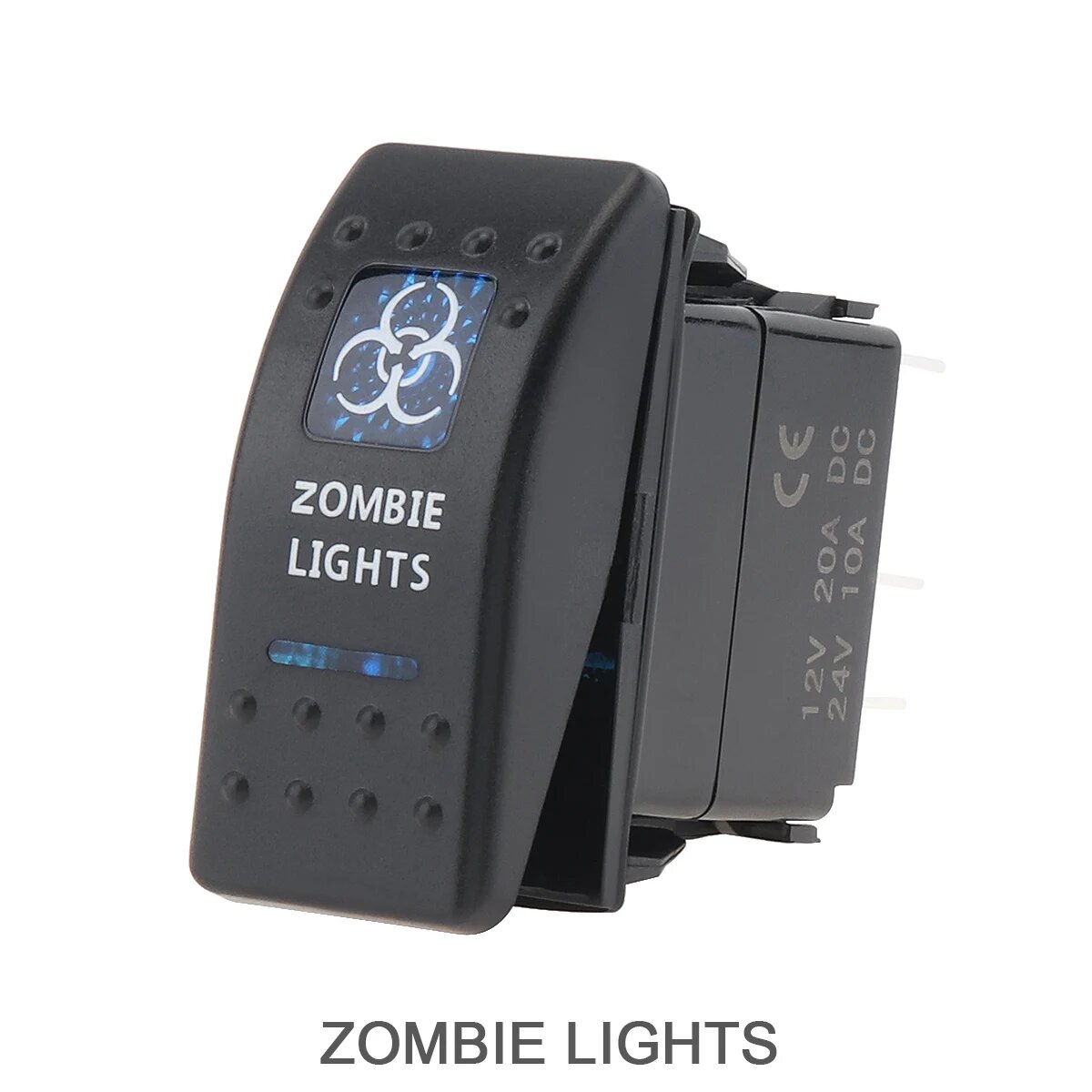 1 шт, водонепроницаемый универсальный 20А, 5-контактный морской переключатель SPST, автомобильный переключатель включения-выключения, фонарь для лодки и грузовика с двойной светодиодной подсветкой