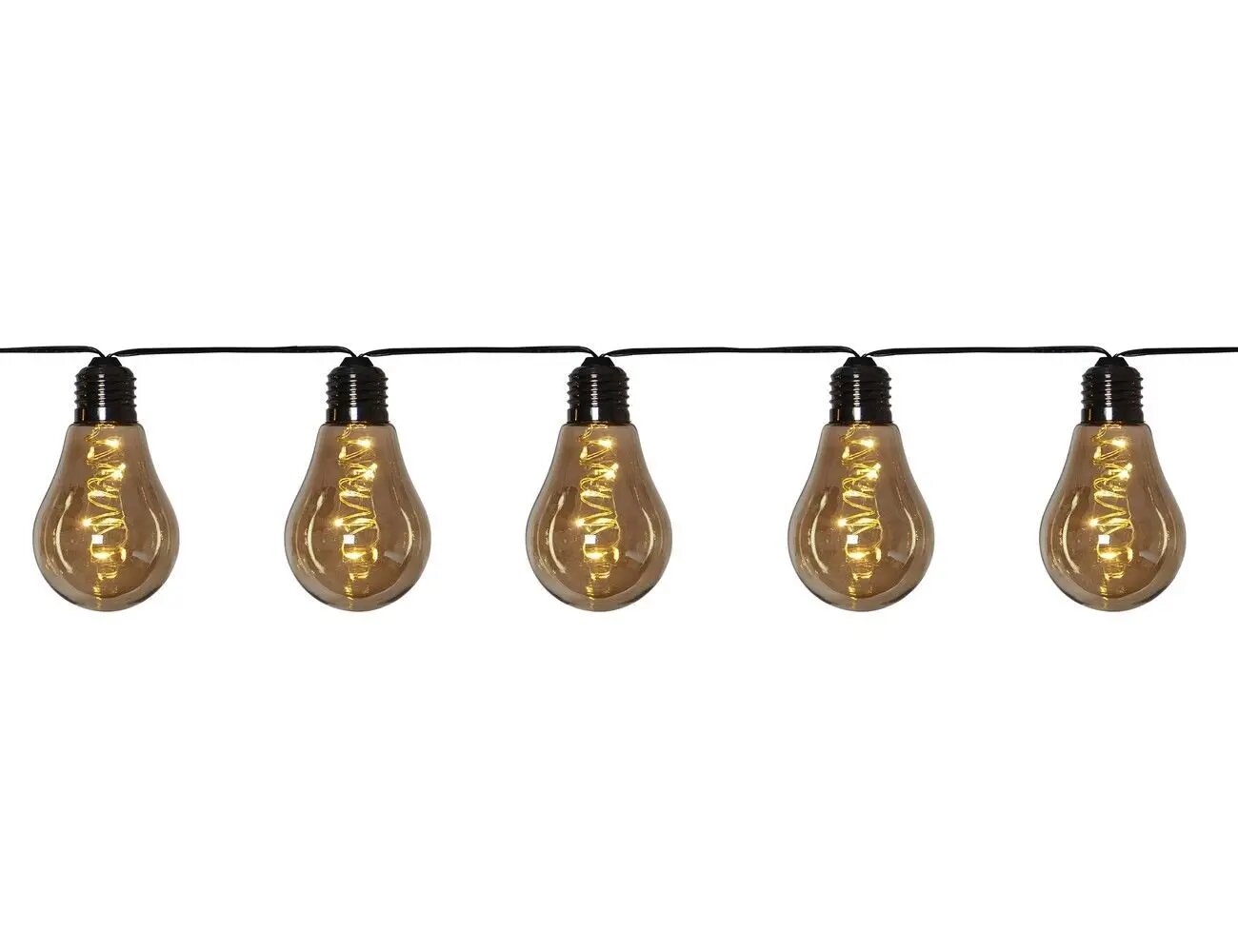 Гирлянда ретро лампы SMOKY GLOW, стекло, 10 ламп, 50 тёплых белых микро LED-огней, 3.6+5 м, STAR trading