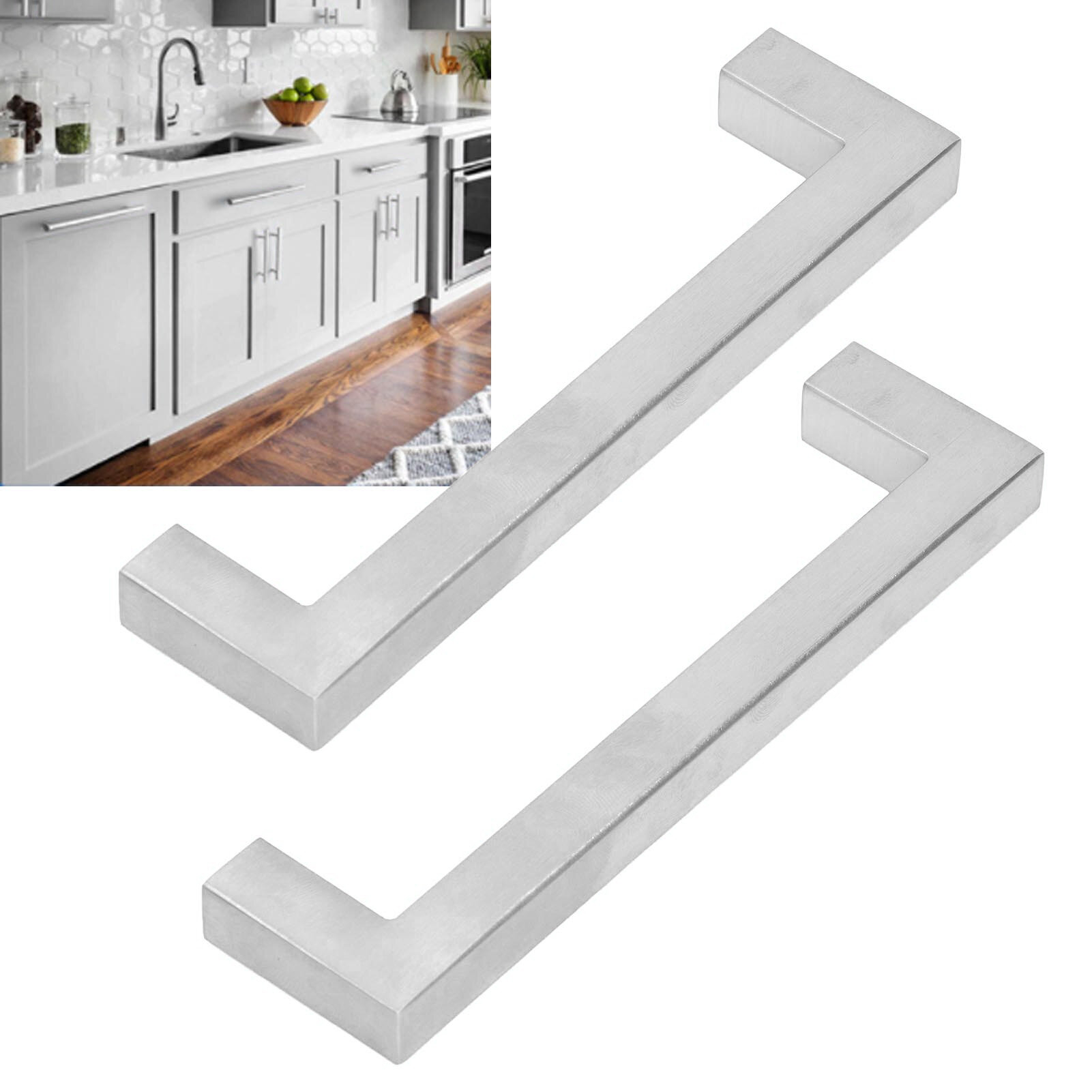 4 комплекта ручек для шкафа, ручки для шкафа из нержавеющей стали 201, дверцы, ящики стола, 12x12x192