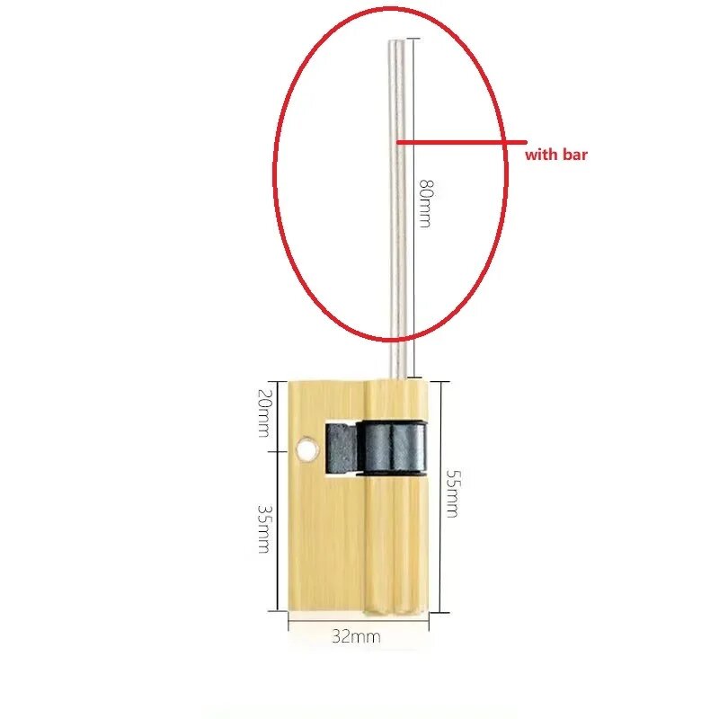 Латунный цилиндр замка для умного дверного замка с хвостовиком, класс C Fully automatic