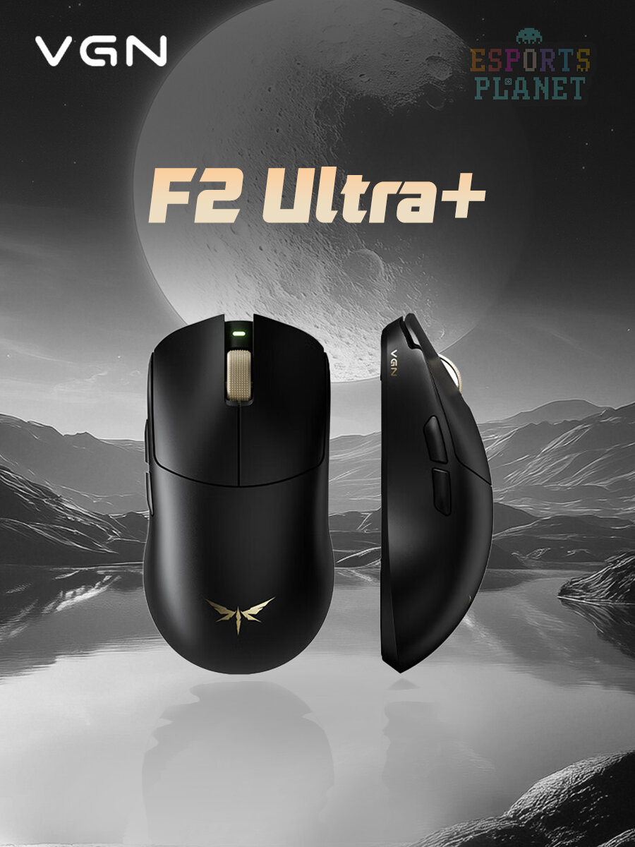 Игровая мышь VGN Dragonfly F2 Ultra+, легкая беспроводная Bluetooth PAW3950, эргономичный дизайн, черный