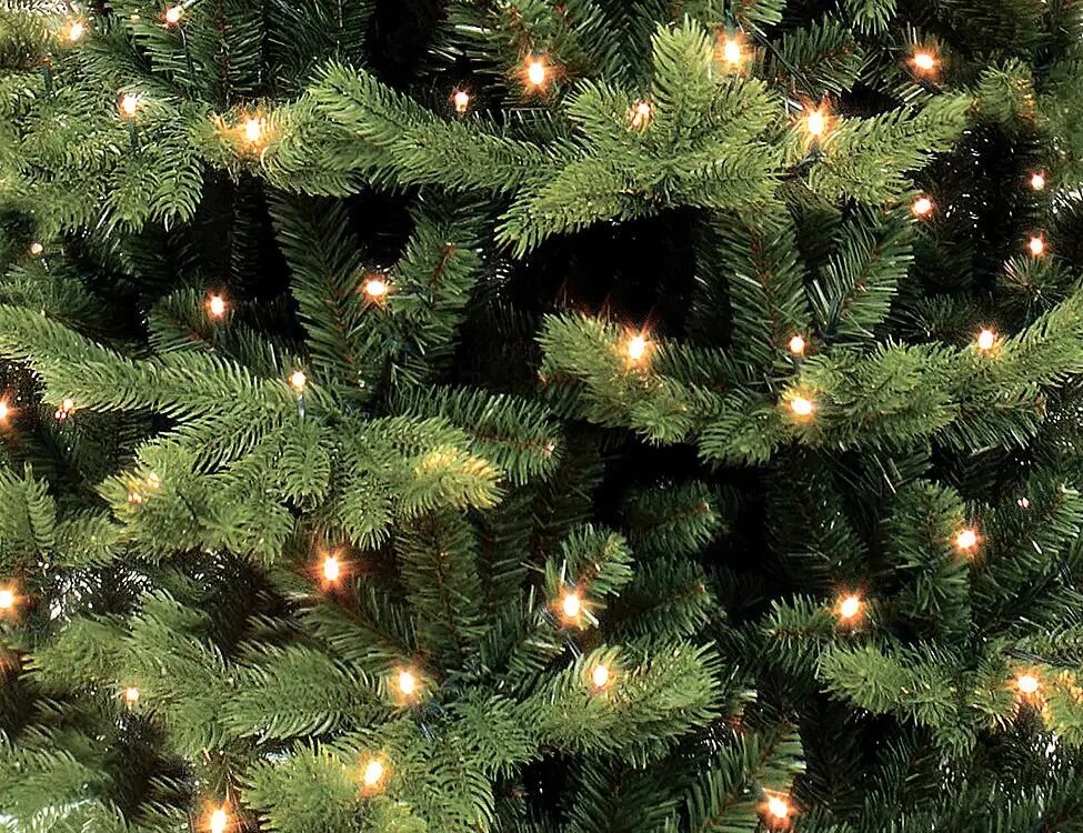 Искусственная елка с лампочками Шервуд Премиум 230 см, 336 теплых белых ламп, литая + ПВХ, Triumph Tree