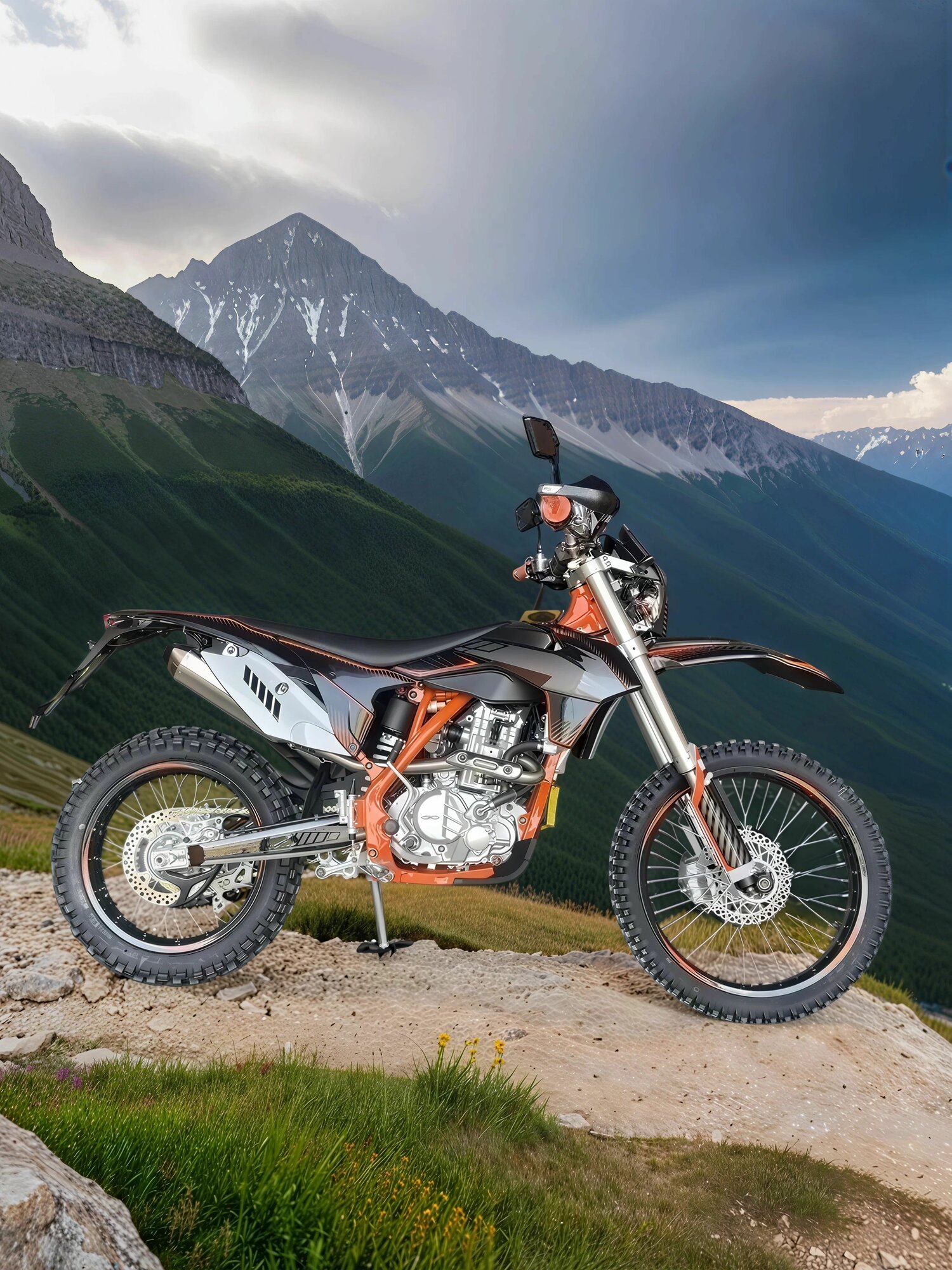 Кроссовый мотоцикл X-MOTOS CBS3 с ПТС (черно-оранжевый)