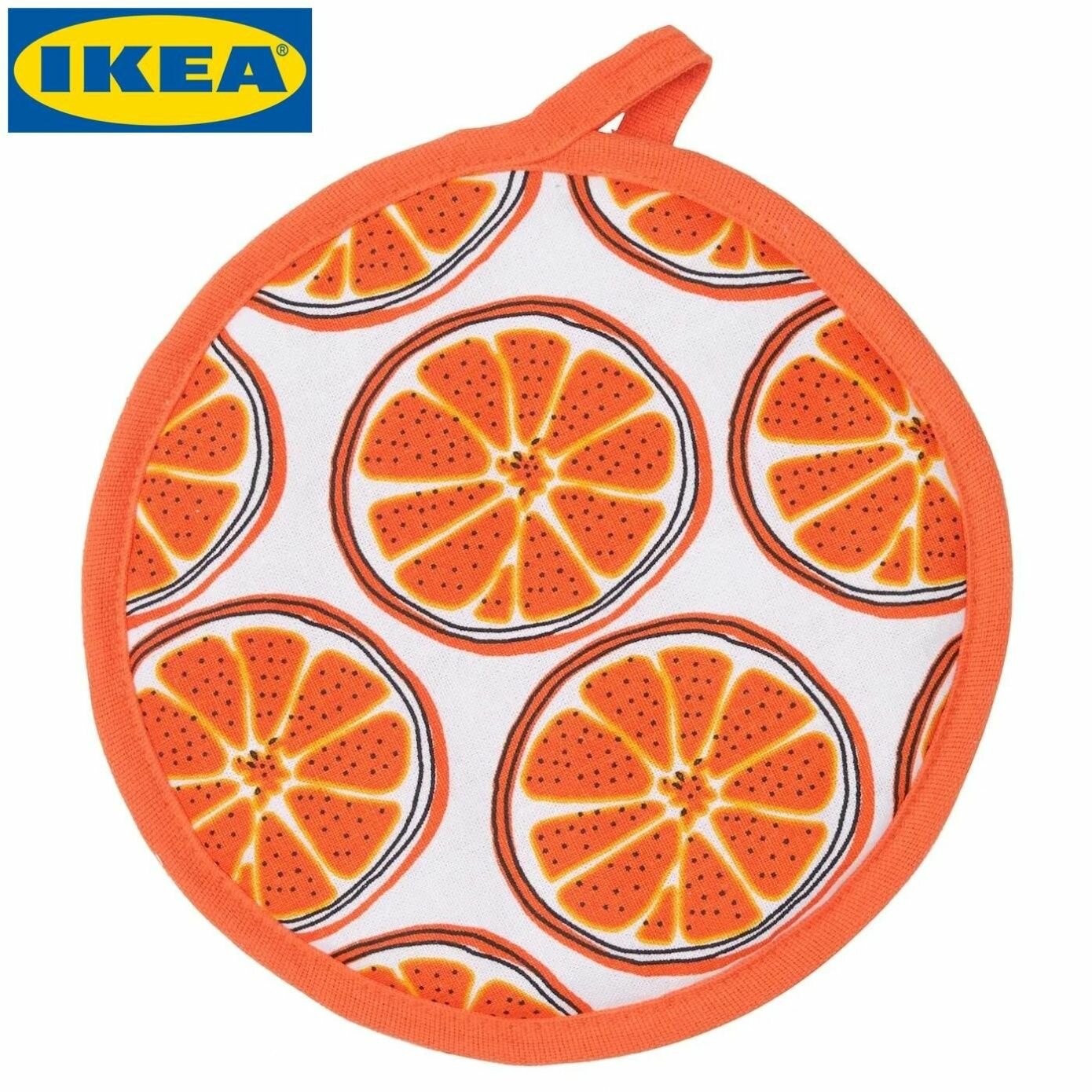 Прихватка для духовки IKEA TORVFLY (торвфлай), из хлопка, с рисунком, зеленая, 1 шт