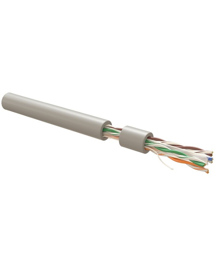 Кабель Hyperline U/UTP UUTP4R-C6A-S23-IN-LSZH-GY-305, витая пара, 6 категории, 23AWG, 0.5