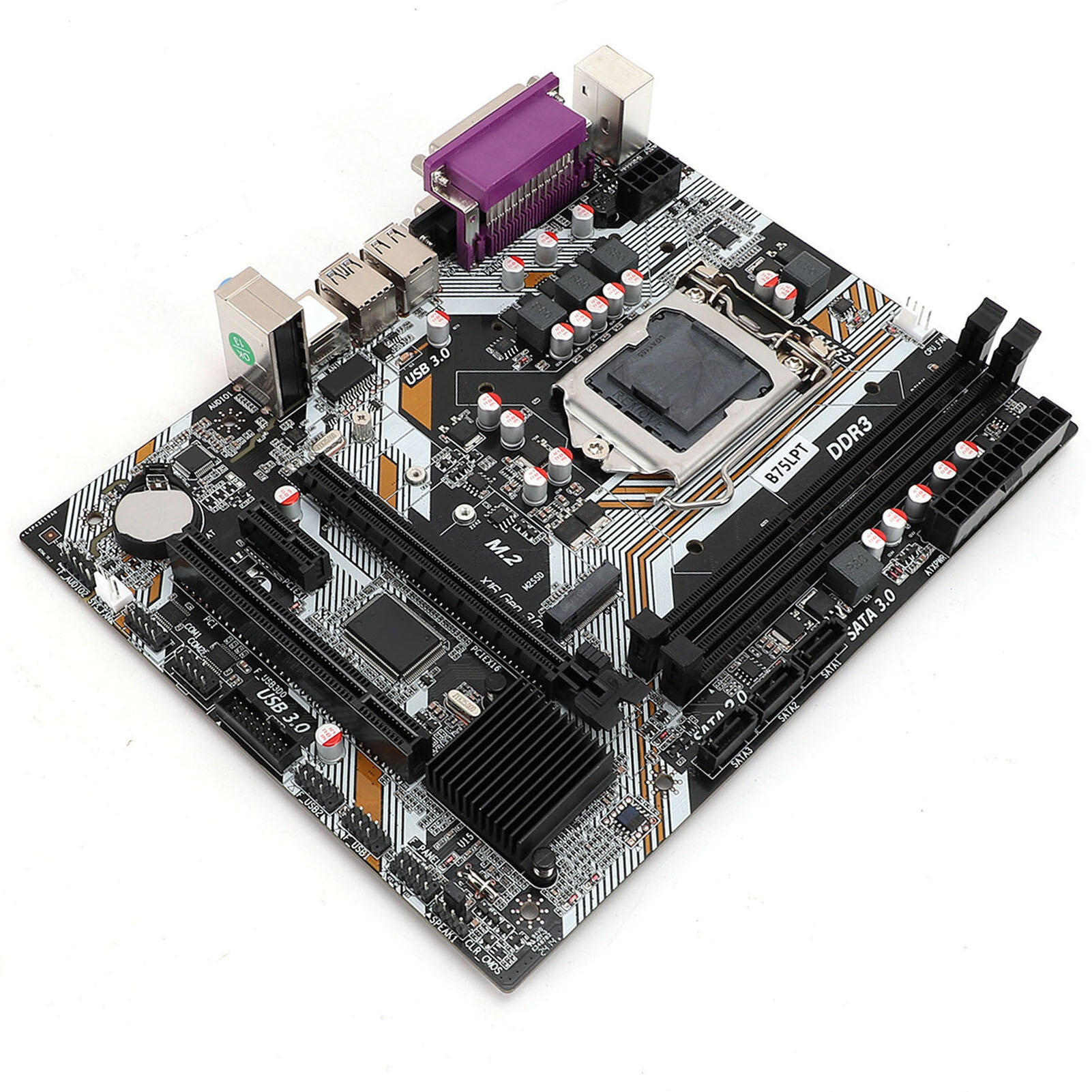 Материнская плата B75LPT с двухканальной памятью DDR3, высокоскоростным интерфейсом жесткого диска M.2, гигабитной сетевой картой RJ45, расширяемыми слотами PCIE X16