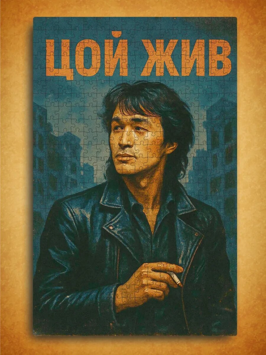 Деревянный пазл в подарок "Кино. Цой жив"