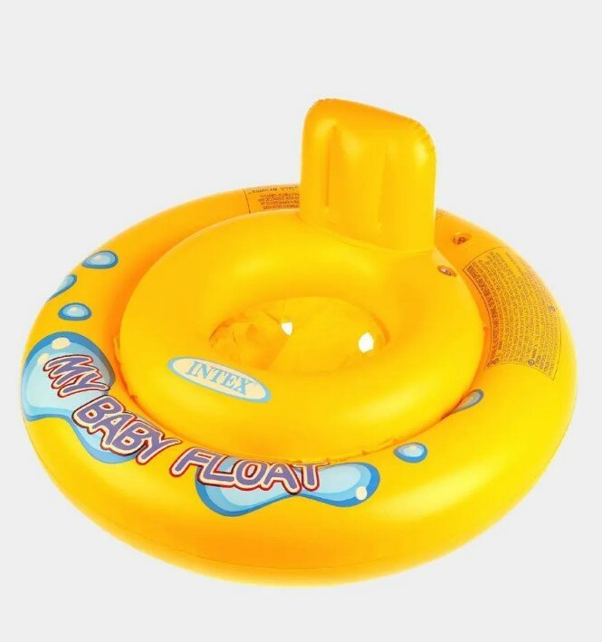 Детский надувной круг Intex "My Baby Float", 1-2 года, виниловый, жёлтый