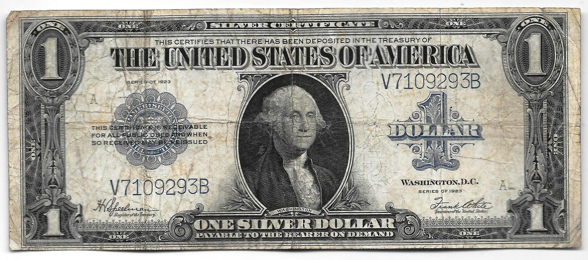 Банкнота 1 доллар 1923 Серебряный сертификат США
