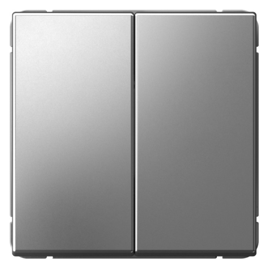 Выключатель Systeme Electric / Систем Электрик ArtGallery, скрытой установки, 10А 250В IP20 сталь, 71х71х40.5мм двухклавишный, GAL000965 / переключатель