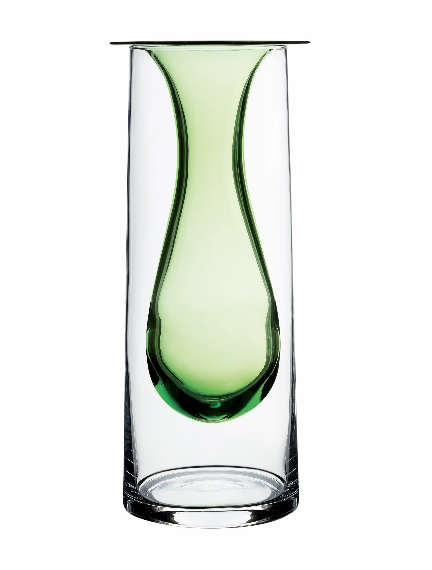 Ваза Cre Art ALBA 03 зеленый, h.35 стекло