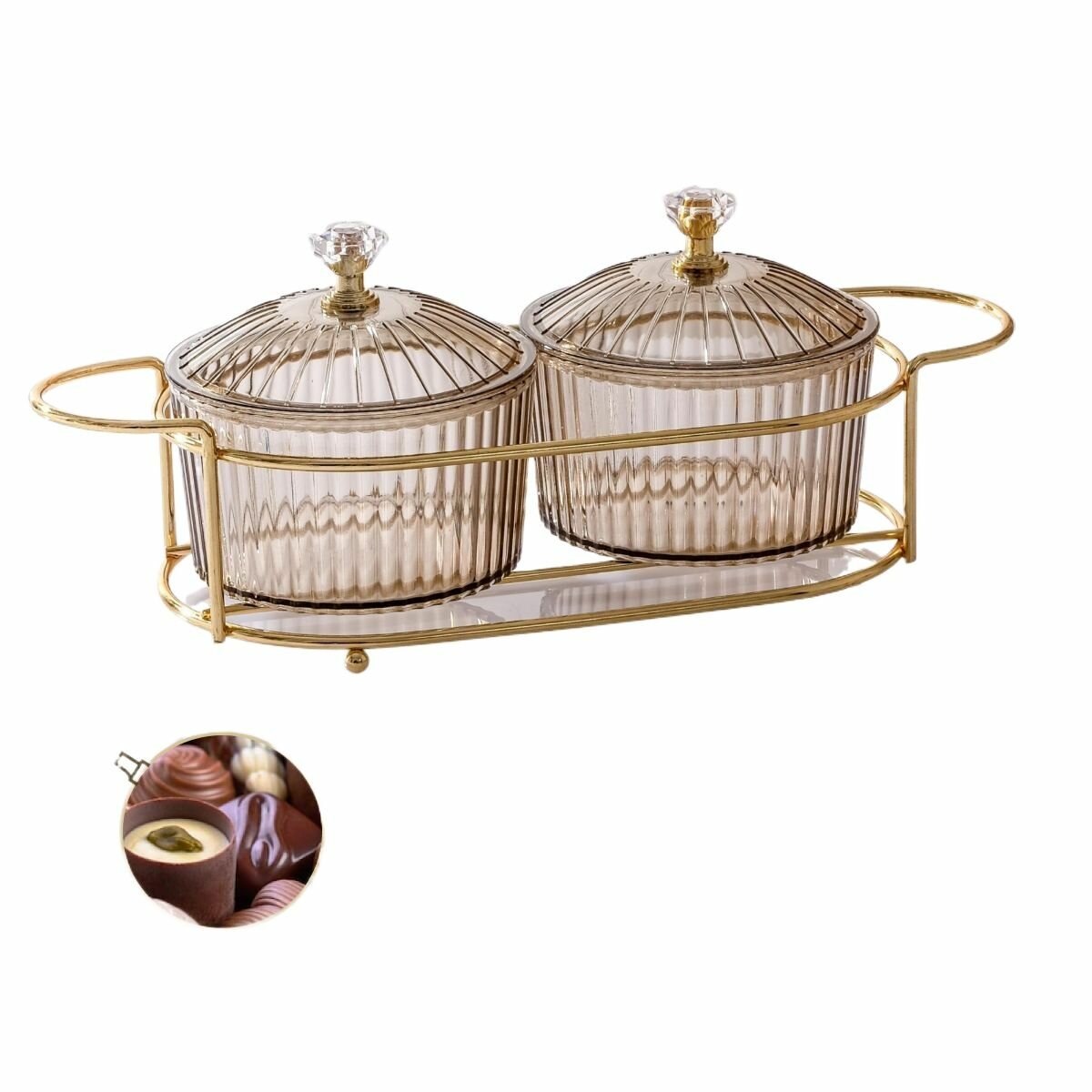 Конфетница с крышкой пластиковая прозрачная круглая