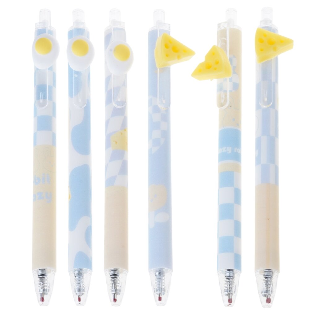 6 Шт Выдвижных Нейтральных Ручек С Морской Солью И Сыром Гелевые Чернильные Ручки 0,5 мм Ручки Для Подписи Школьные Принадлежности для Ведения Дневника