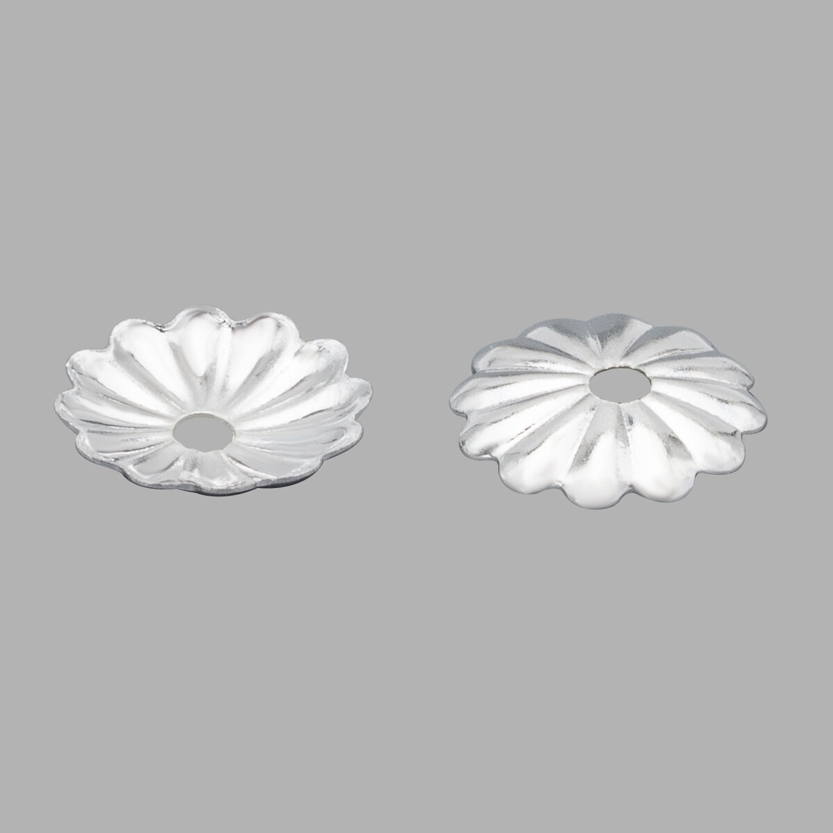 Шапочки для бусин декоративные 7 мм (± 1 мм), 50 шт, металл, Astra&Craft (серебро)