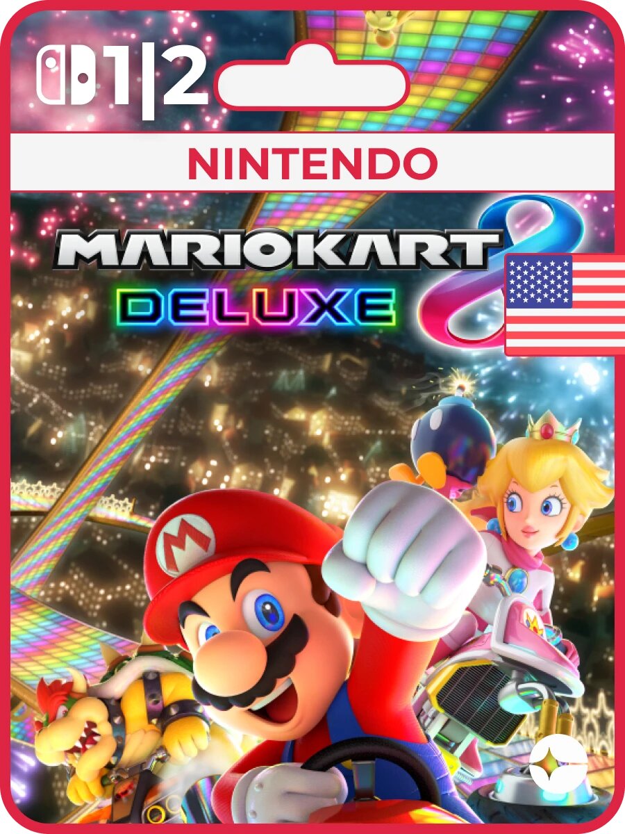 Mario Kart 8 Deluxe для Nintendo Switch 1&2 [Цифровая версия, США]