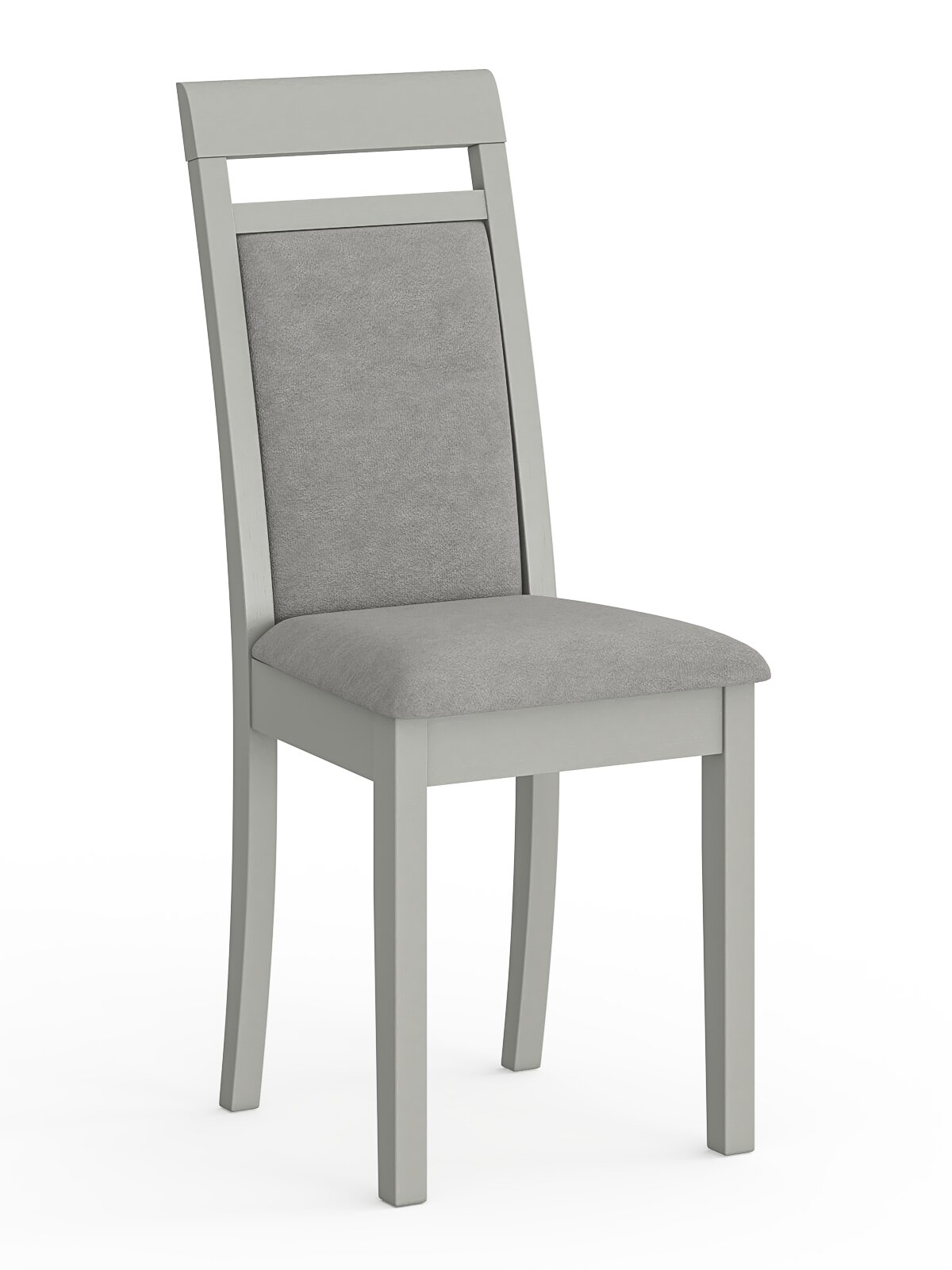 Кухонный стул деревянный Мебель--24 Гольф-12, серый, обивка велюр серый 63, 40х40х100 см.