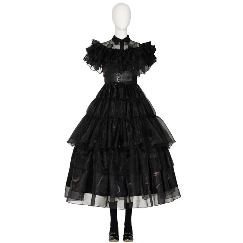 Косплей костюм Wednesday Adams CosDaddy черный полиэстер XXXL, Kids